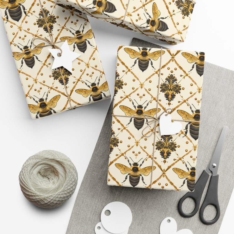 Bridgerton-inspired Bumble Bee Gift Wrap Elegant Regency Wrapping Paper ...