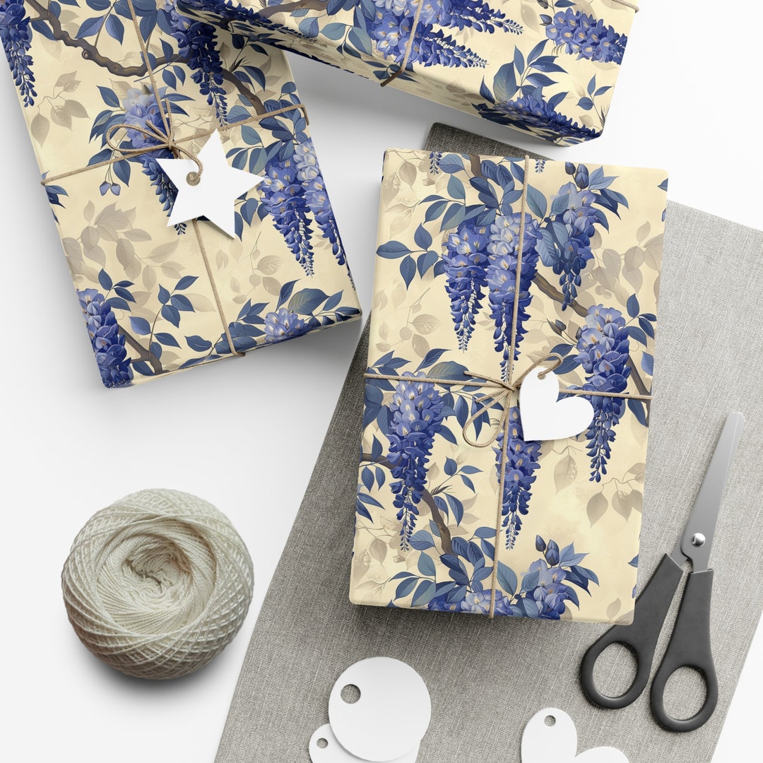 Bridgerton-inspired Wisteria Gift Wrap Elegant Regency Wrapping Paper ...