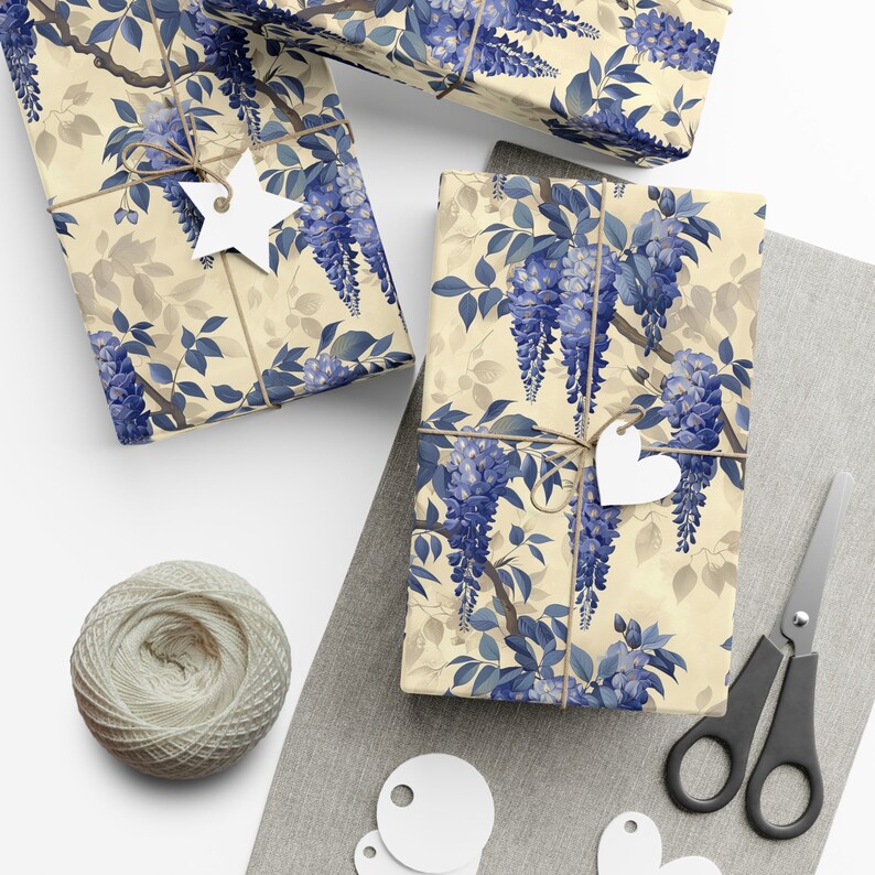 Bridgerton-inspired Wisteria Gift Wrap Elegant Regency Wrapping Paper ...