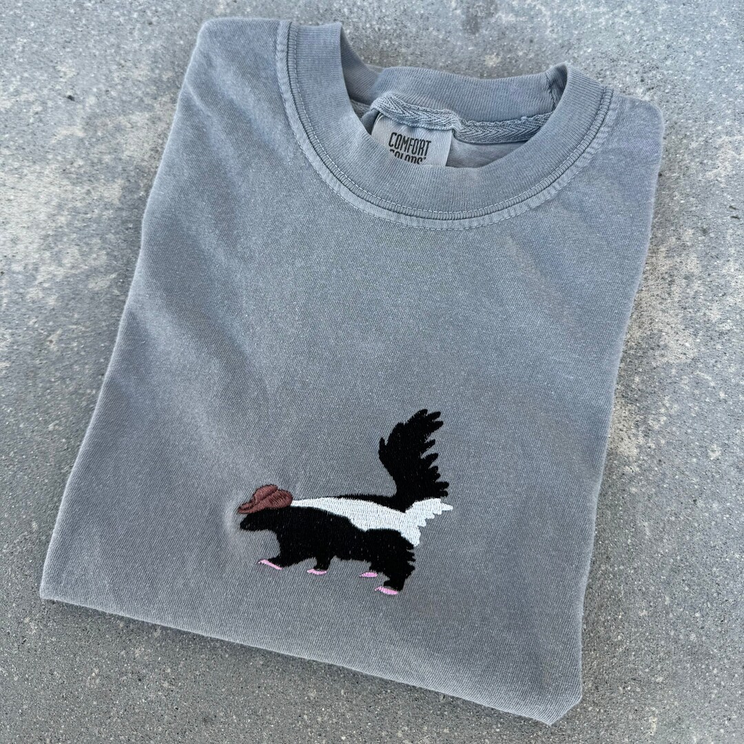Cowboy Skunk Comfort Colors Embroidered T-shirt, Skunk Shirt, Skunk ...