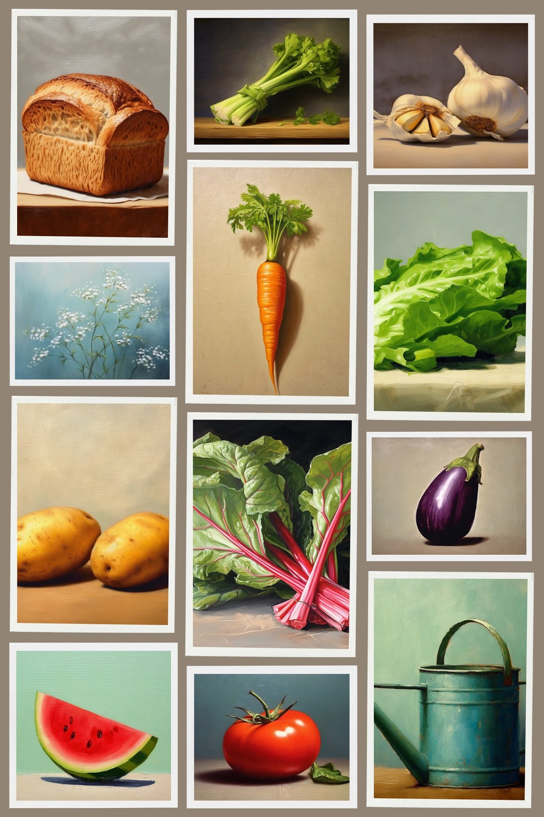 14 Printable Cottage Core Style Vegetable Oil Paintings digital ...