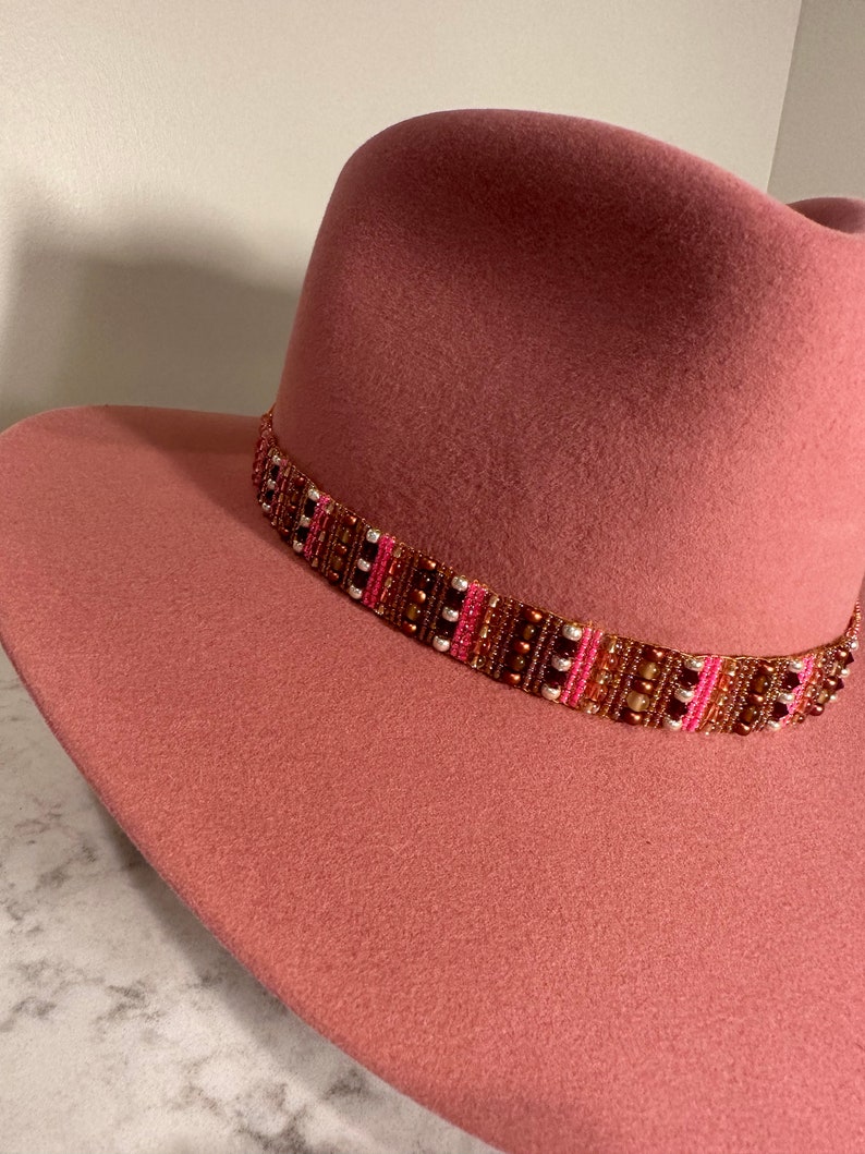 Southwest Hat Band / Beaded Hat Band / Hat Decoration / on Loom / Woven ...