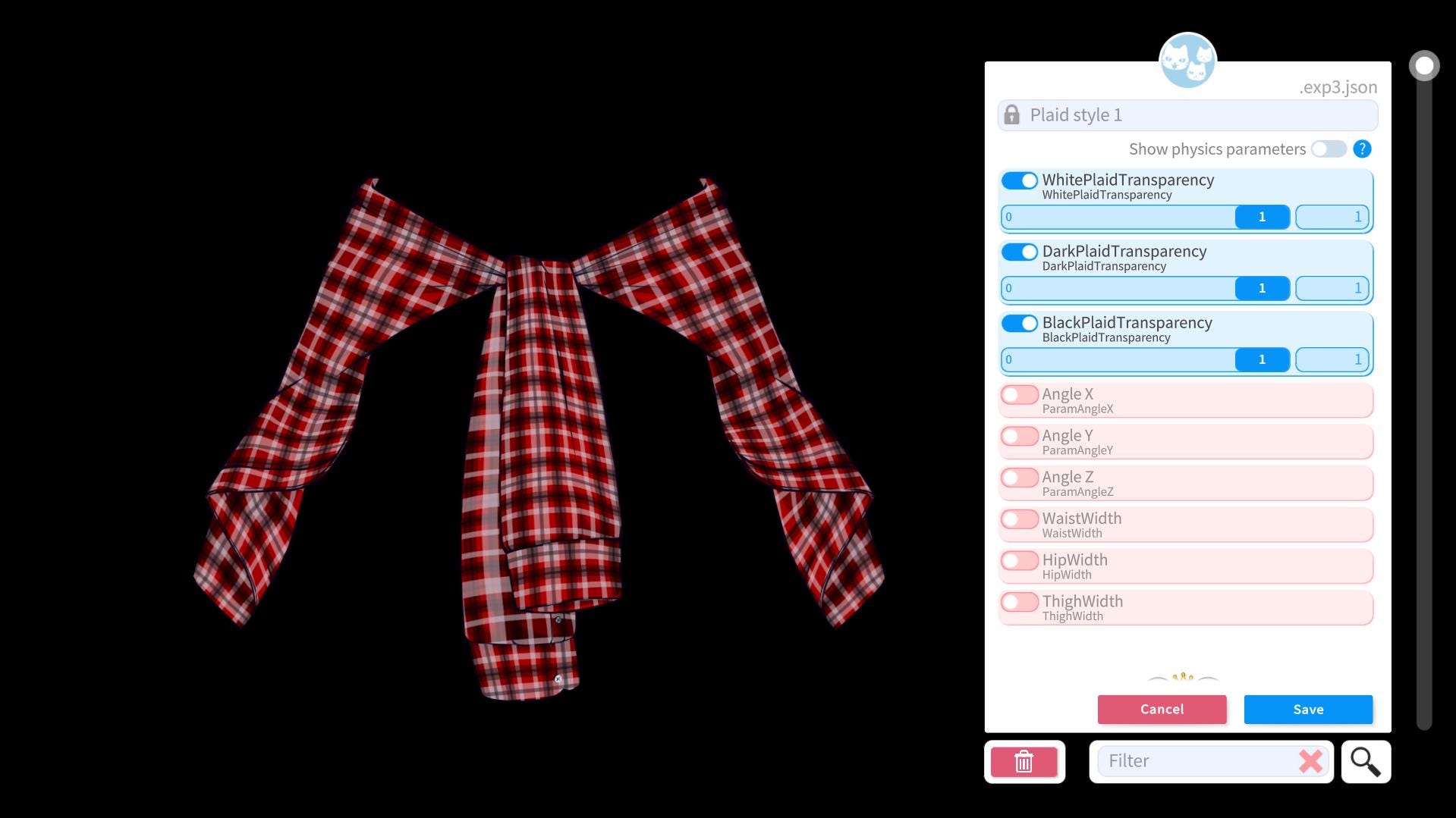 Plaid Flannel Hip Cover Rigged Live2d Vtuber Asset - Customizable Plaid ...