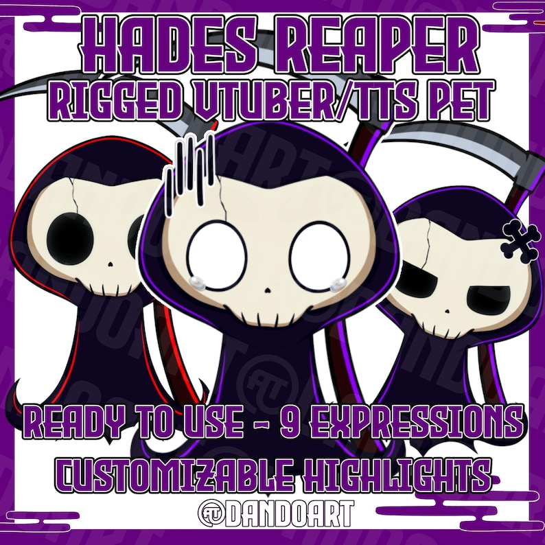 Hades Grim Reaper Rigged Live2dvtuber or TTS Pet for Vtube Studio - Etsy
