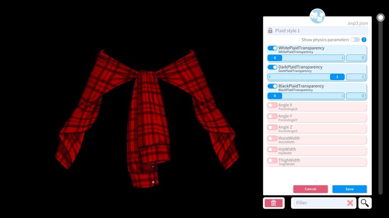 Plaid Flannel Hip Cover Rigged Live2d Vtuber Asset - Customizable Plaid ...