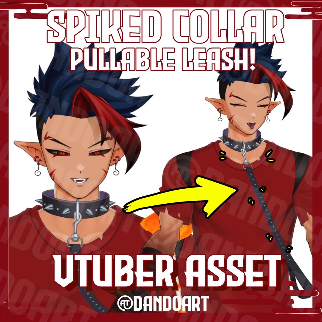 Spiked Collar and Leash Animated Vtuber Asset - Etsy