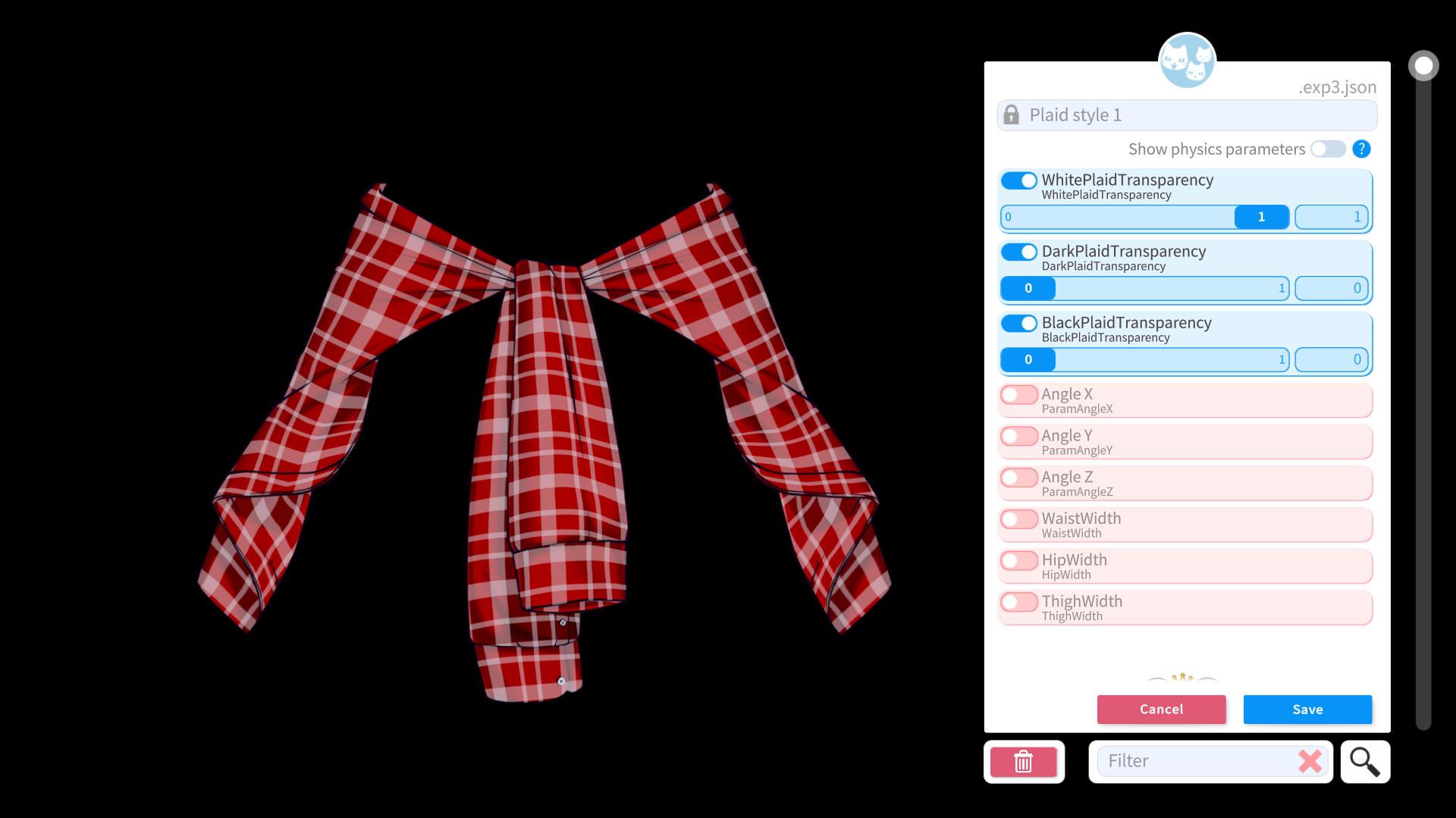 Plaid Flannel Hip Cover Rigged Live2d Vtuber Asset - Customizable Plaid ...