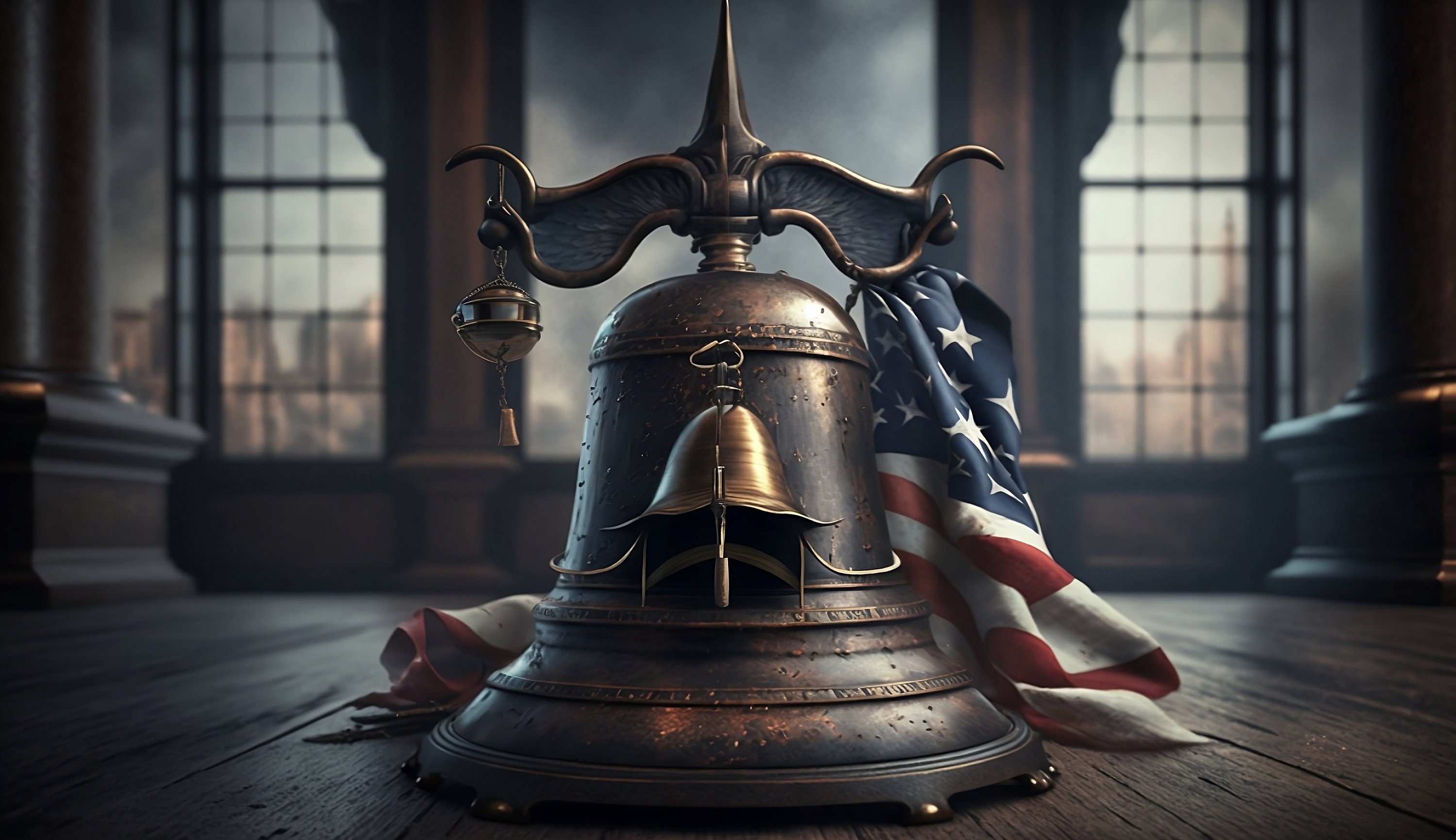 Liberty Bell With American Flag - Etsy