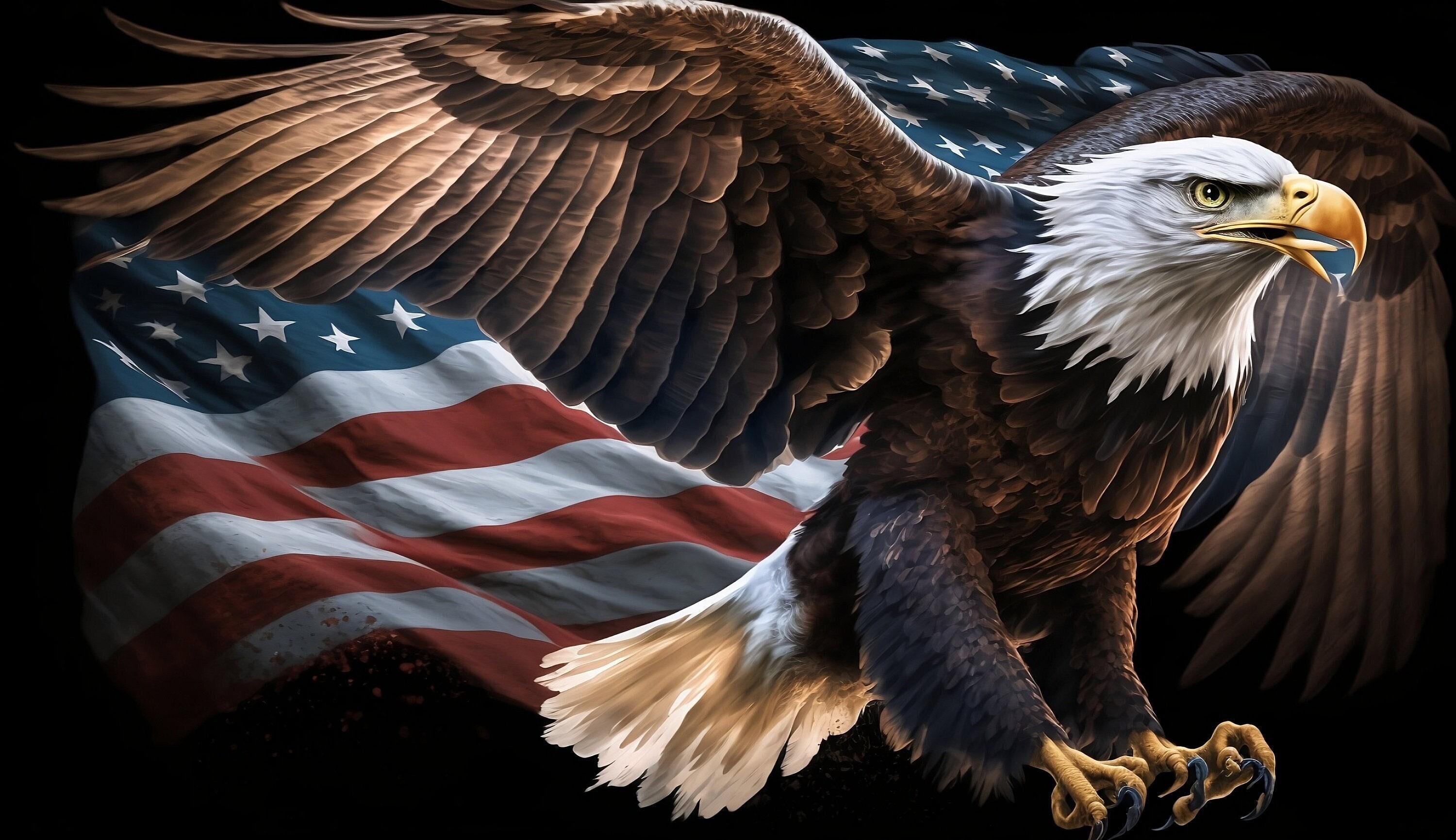 Bald Eagle American Flag - Etsy