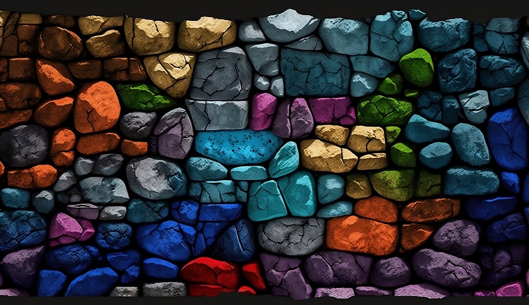 Colored Stone Wall Background - Etsy
