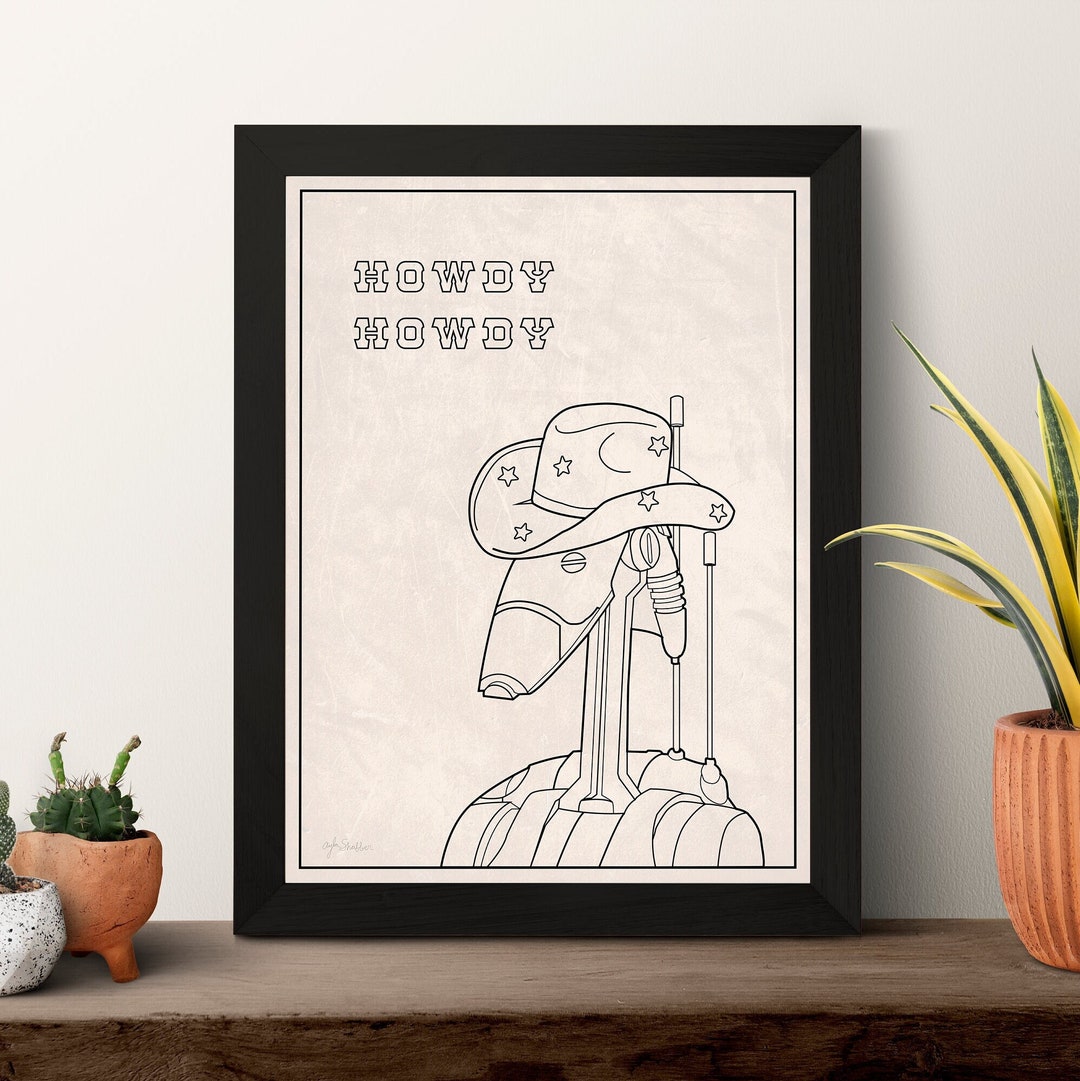 Cowboy Aesthetic | Star Wars Inspired | Minimalist Droid Poster ...