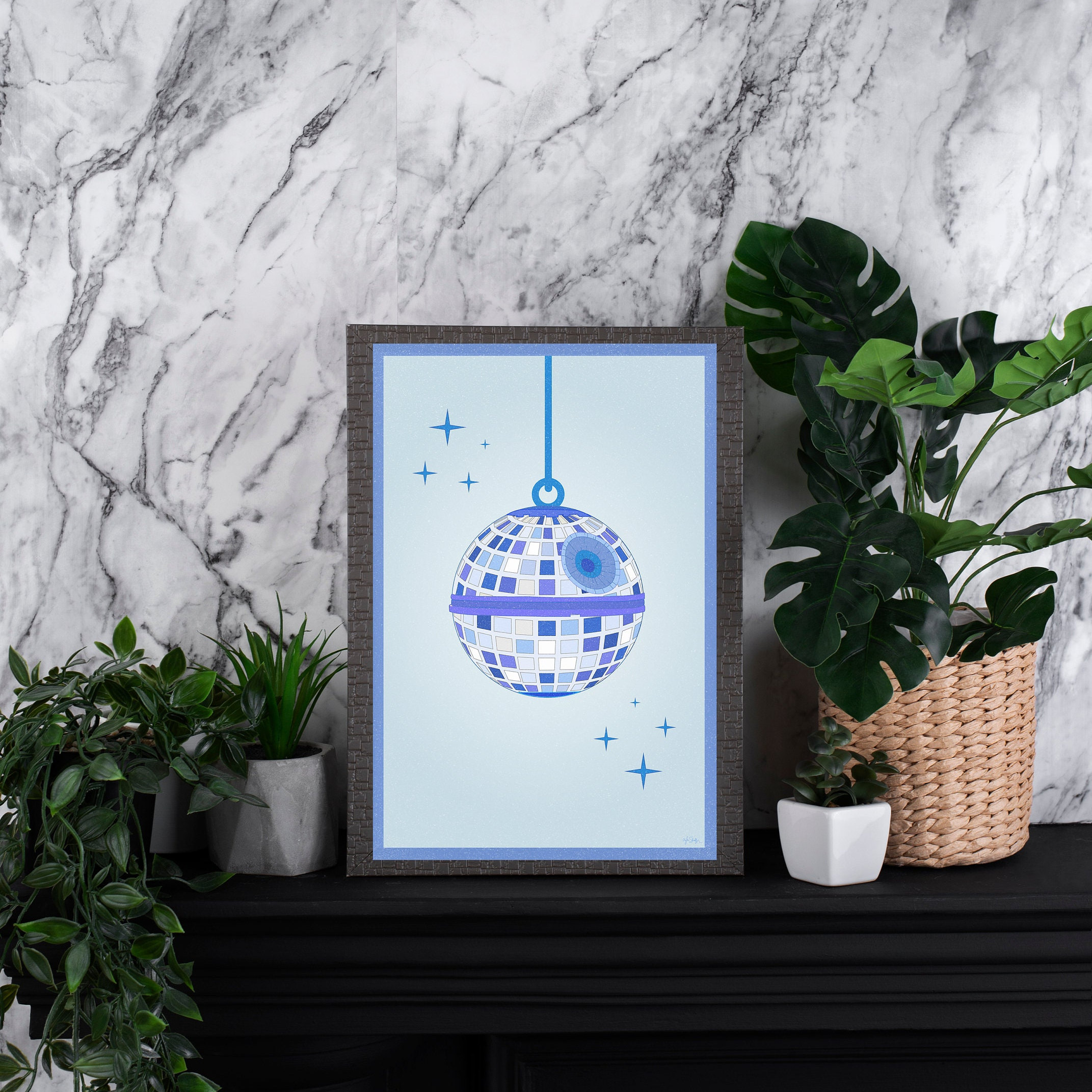 Star Wars Inspired Disco Ball Death Star Poster Trendy Room Decor Mid ...