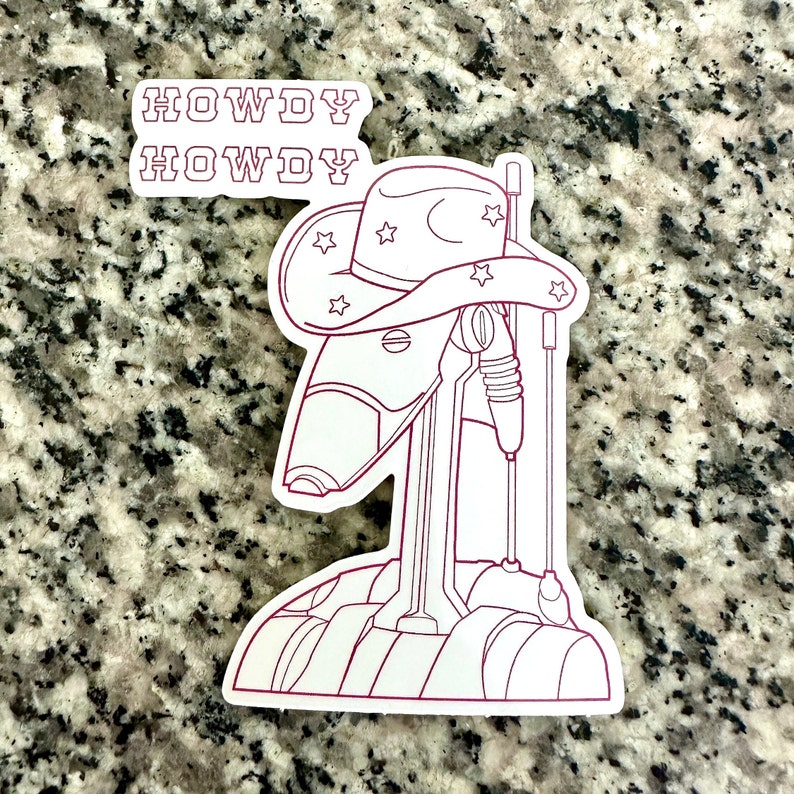 Cowboy Droid Sticker Cute Stickers Fandom Merch Star Wars Inspired Pink ...