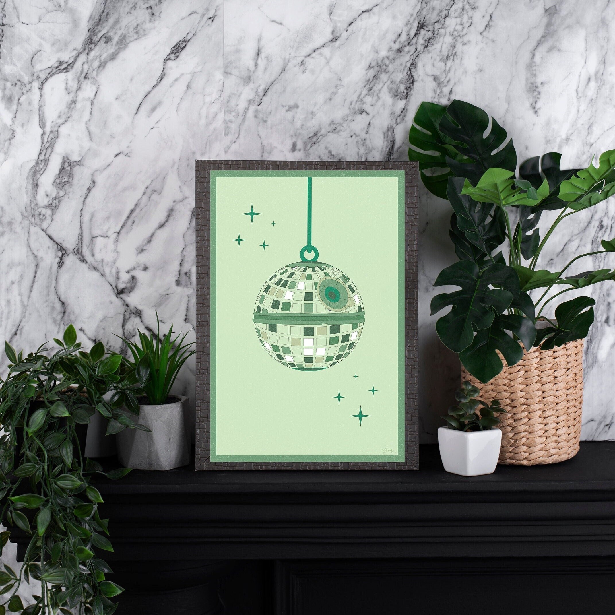 Star Wars Inspired Disco Ball Death Star Poster Trendy Room Decor Mid ...