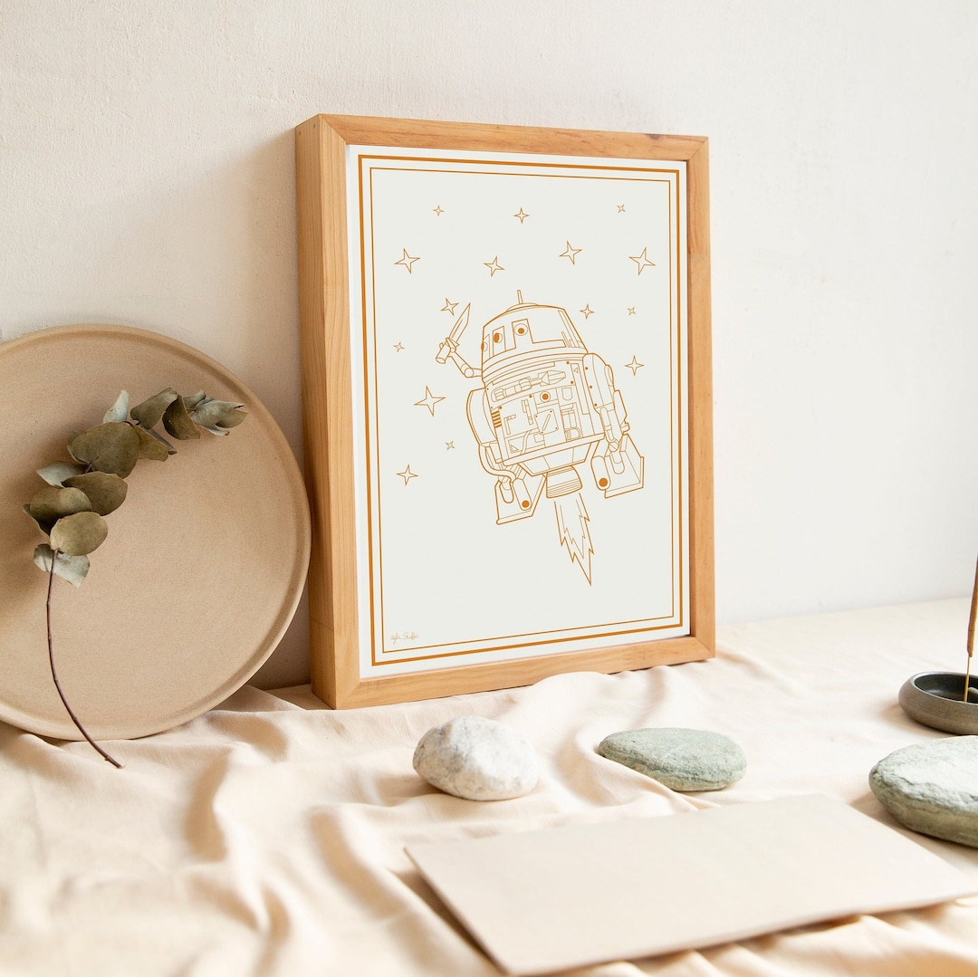 Orange Chopper Droid Print | Minimalist Star Wars Inspired Art (digital ...