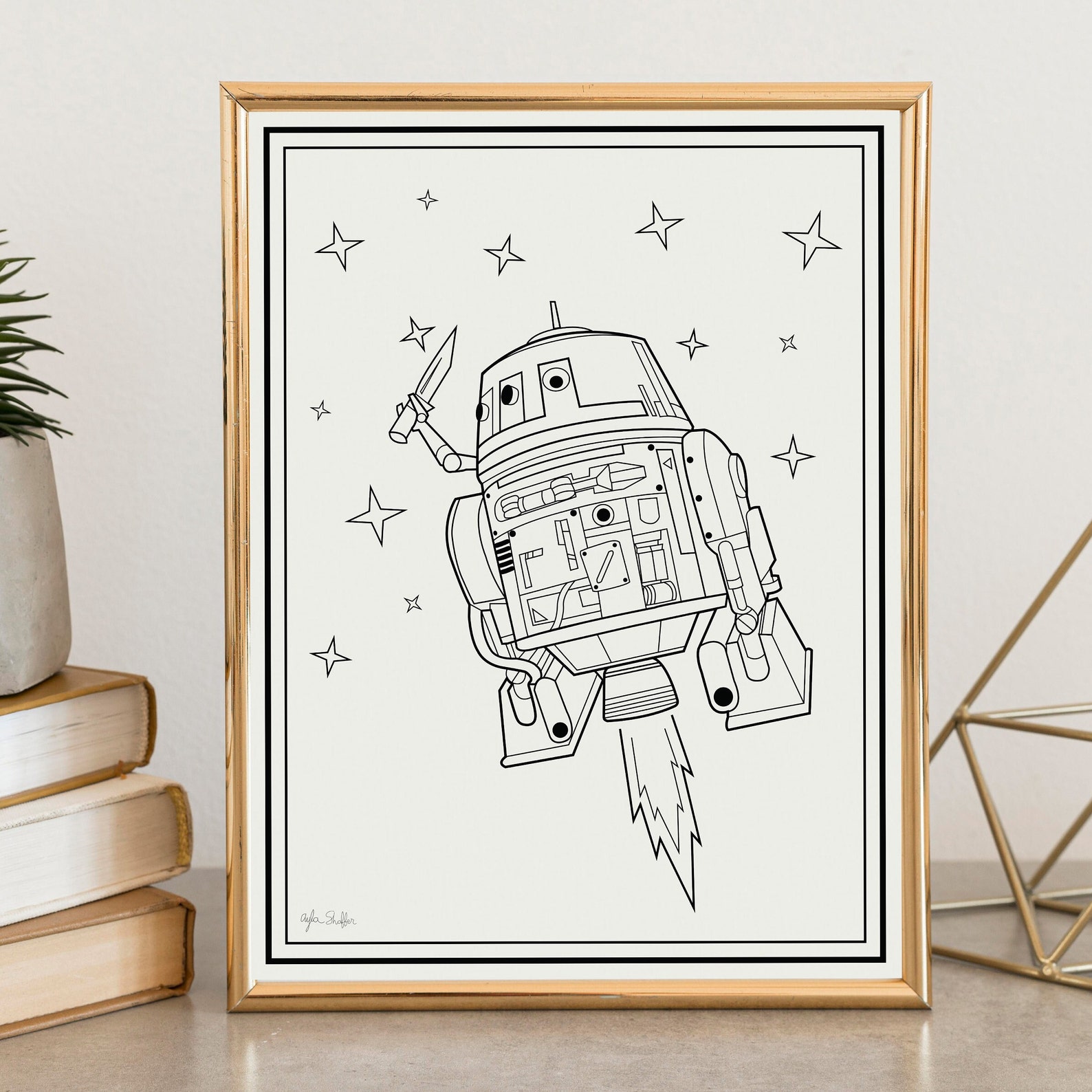 Chopper Poster Star Wars Inspired Minimalist Droid Poster Trendy ...