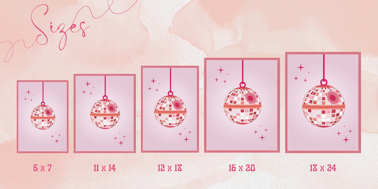 Pink Death Star Disco Ball Art Print | Star Wars Inspired (digital ...