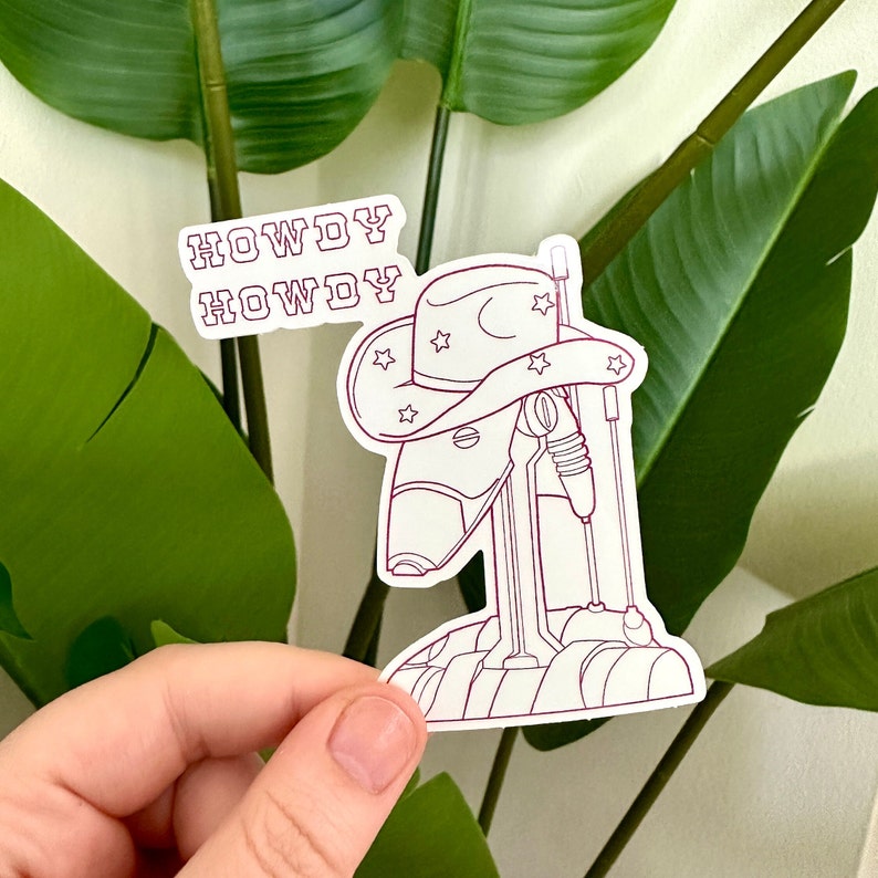 Cowboy Droid Sticker Cute Stickers Fandom Merch Star Wars Inspired Pink ...