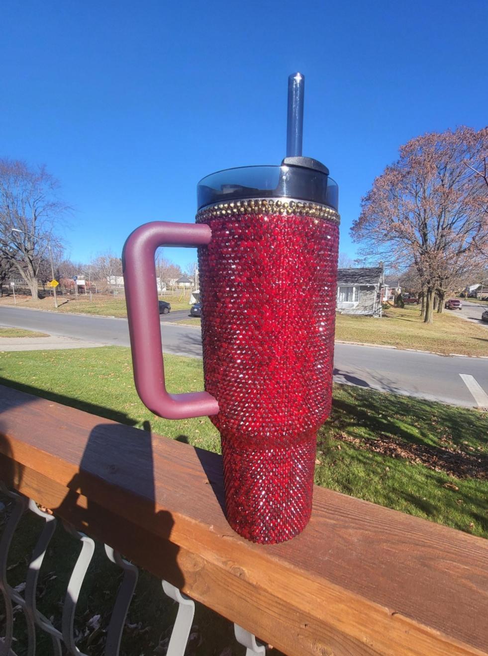 Stanley Red Rhinestone Tumbler 40oz - Etsy