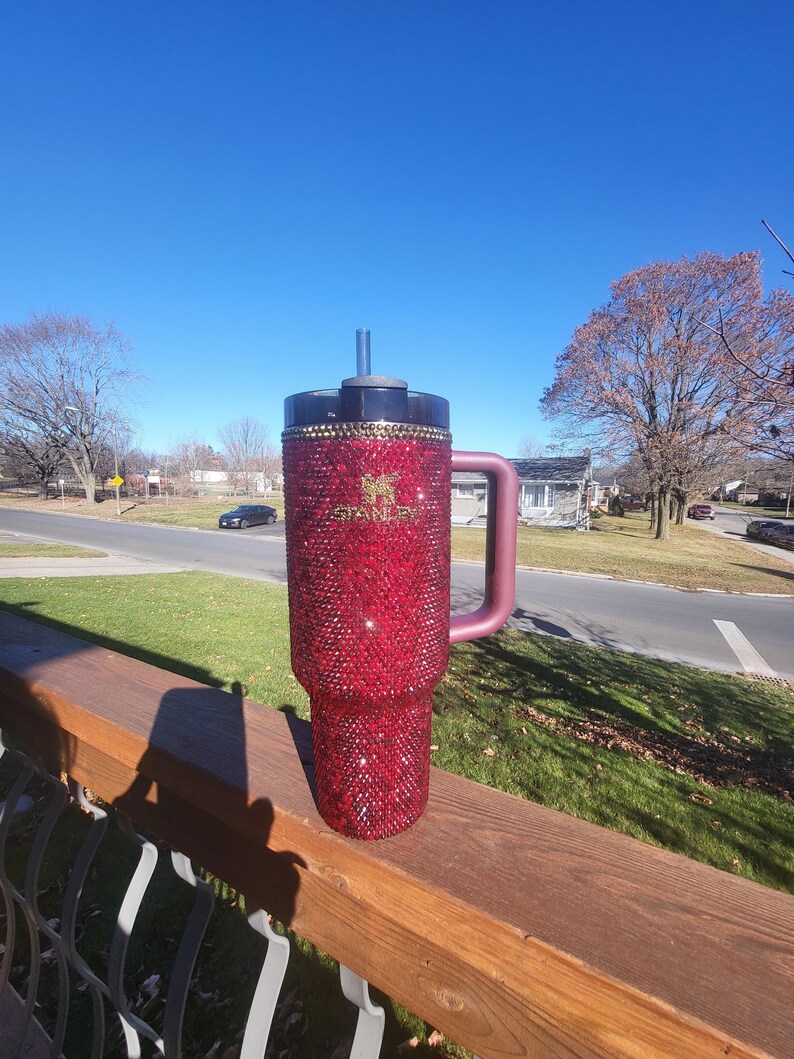 Stanley Red Rhinestone Tumbler 40oz - Etsy