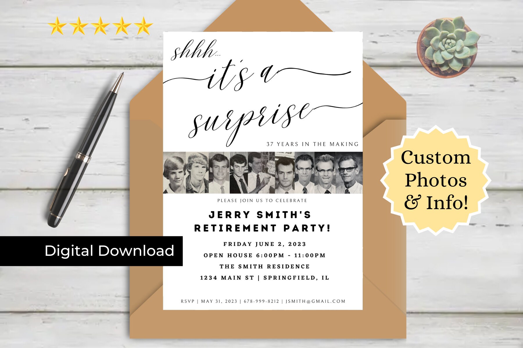 Custom Retirement Party Invitation- Digital Download - Etsy