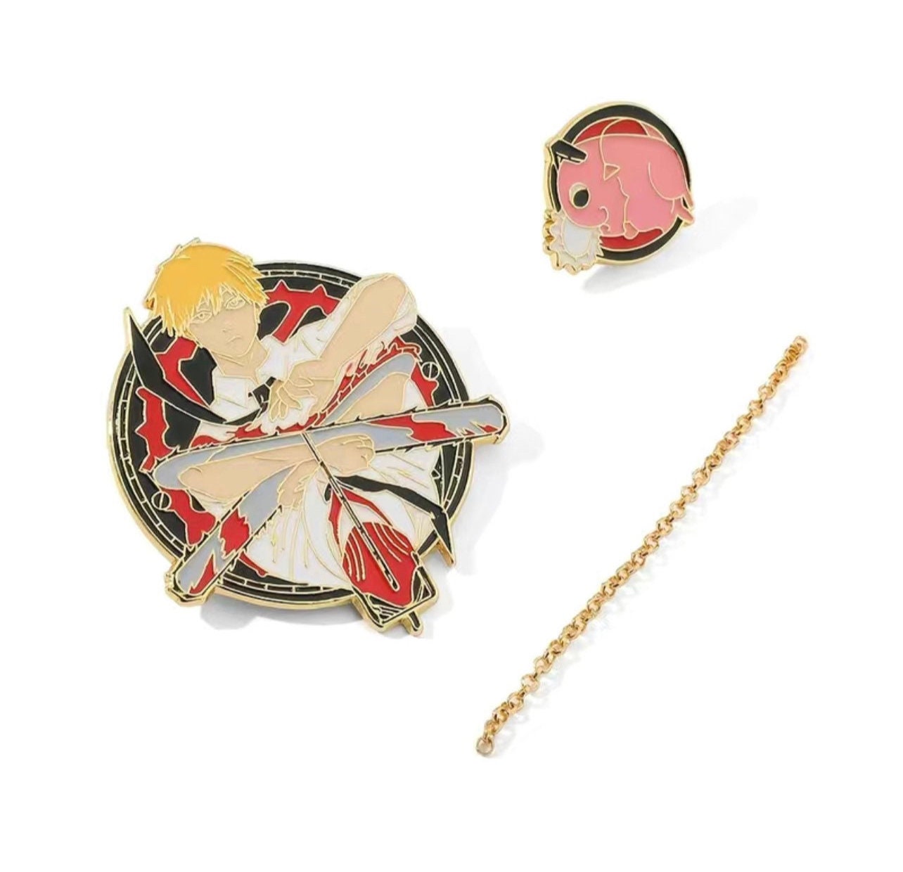 Chainsaw Anime Pin Anime Manga Lanyard Metal Badge Alloy Hard Enamel ...