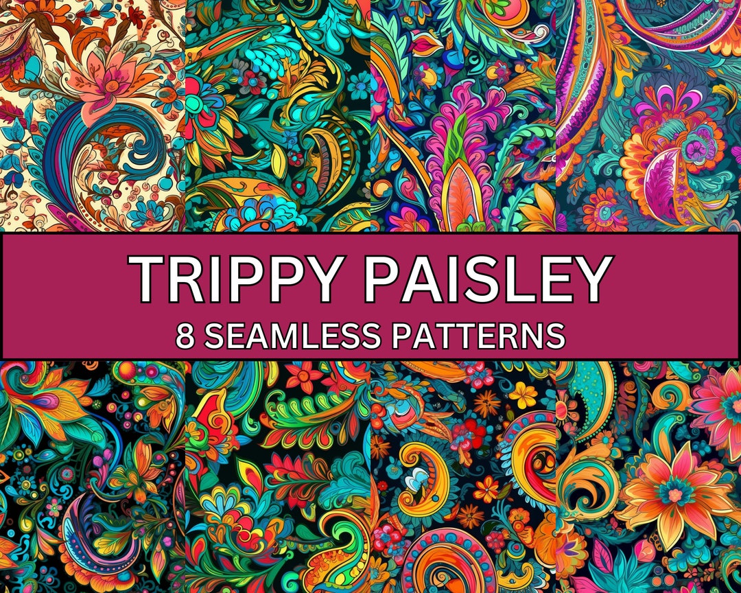 Trippy Paisley - Seamless Repeatable Pattern - 8 High-resolution Pngs ...