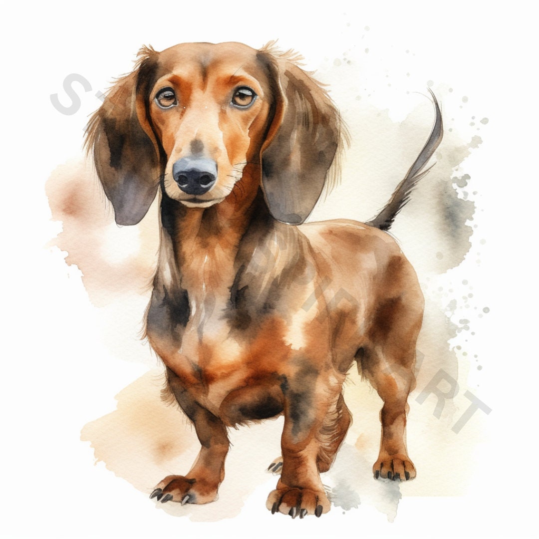 Watercolor Dachshund Clipart 8 High Quality Pngs Digital Download for ...