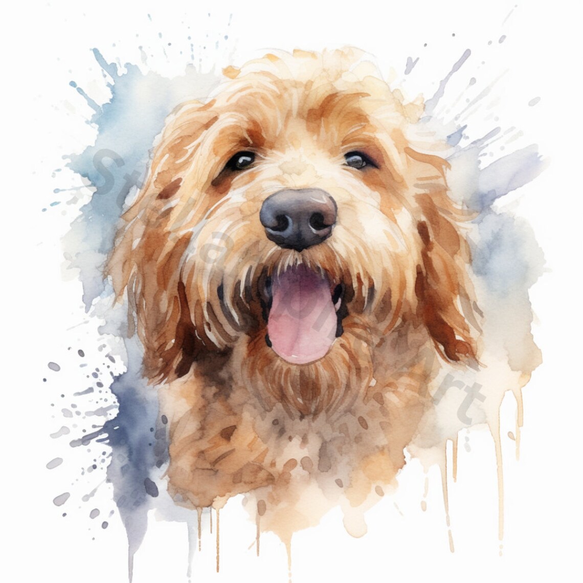 Watercolor Golden Doodle Clipart - 8 High Quality Pngs - Digital ...