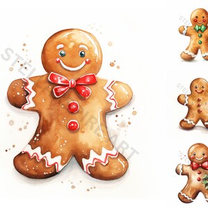 Watercolor Gingerbread Man- 8 High Quality Pngs - Digital Download ...