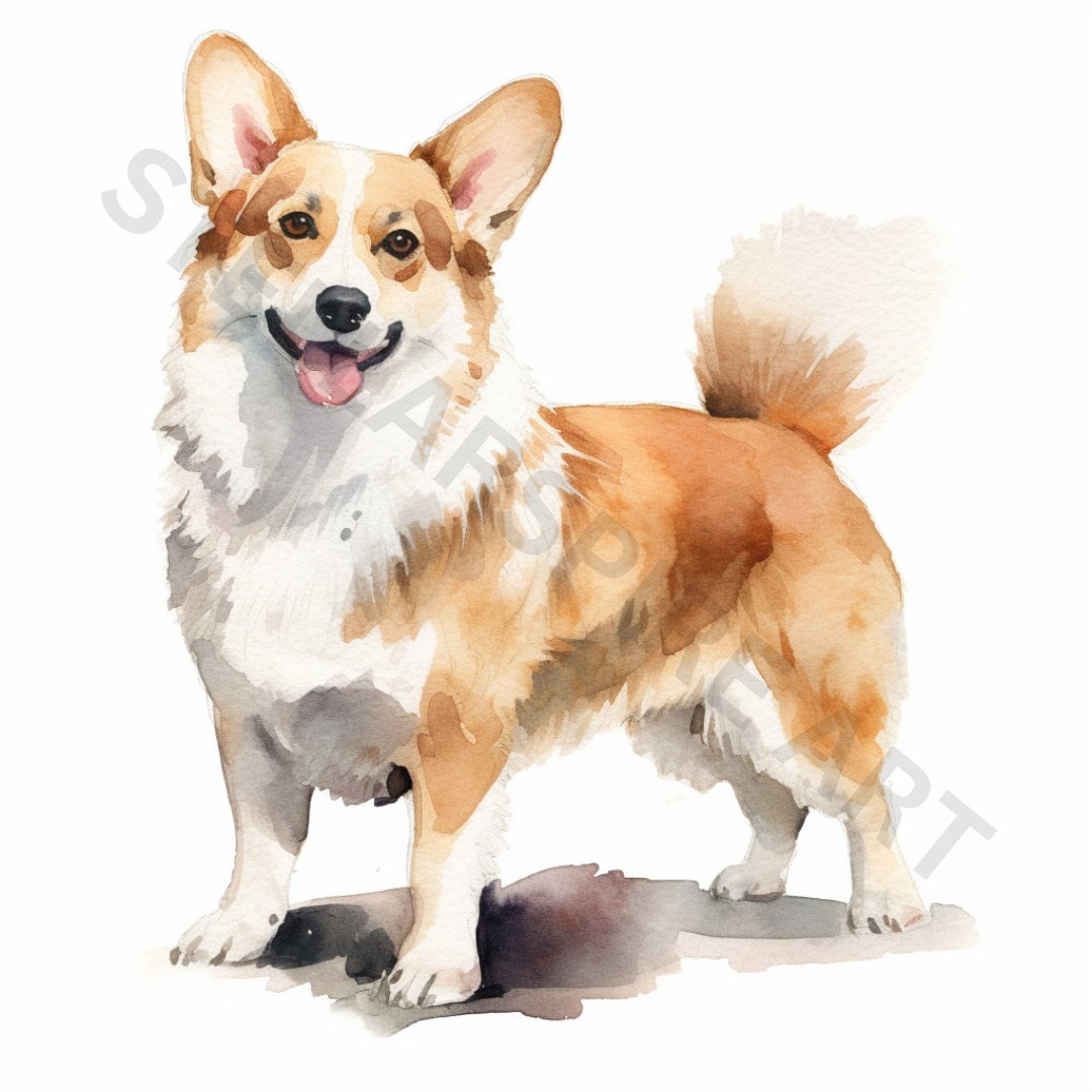 Watercolor Corgi Clipart - 8 High Quality Pngs - Digital Download - for ...