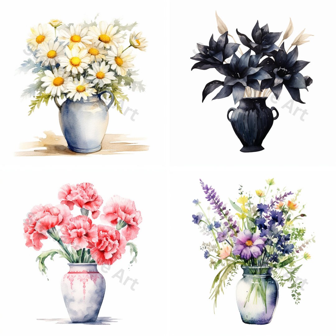 Ultimate Watercolor Flowers Clipart Super Bundle - 88 High Quality Pngs ...