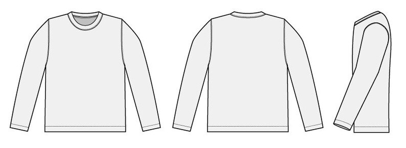 Long Sleeve Shirt Vector Template - Etsy