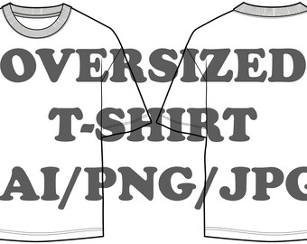Oversized T-shirt Mockup Vector - Etsy
