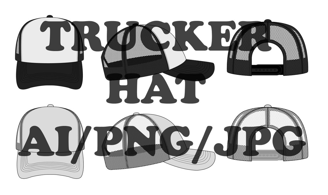 Trucker Hat Vector Templates - Etsy