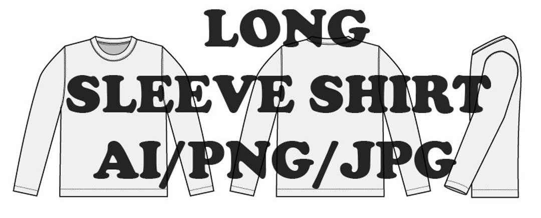 Long Sleeve Shirt Vector Template - Etsy
