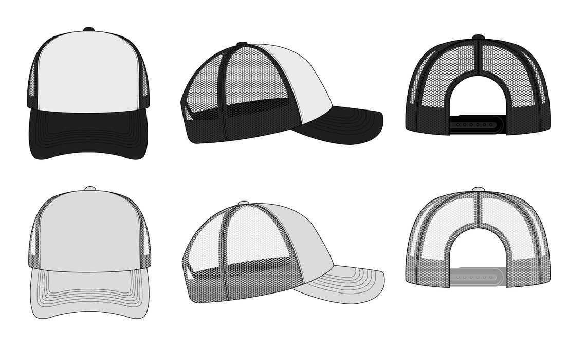 Trucker Hat Vector Templates - Etsy