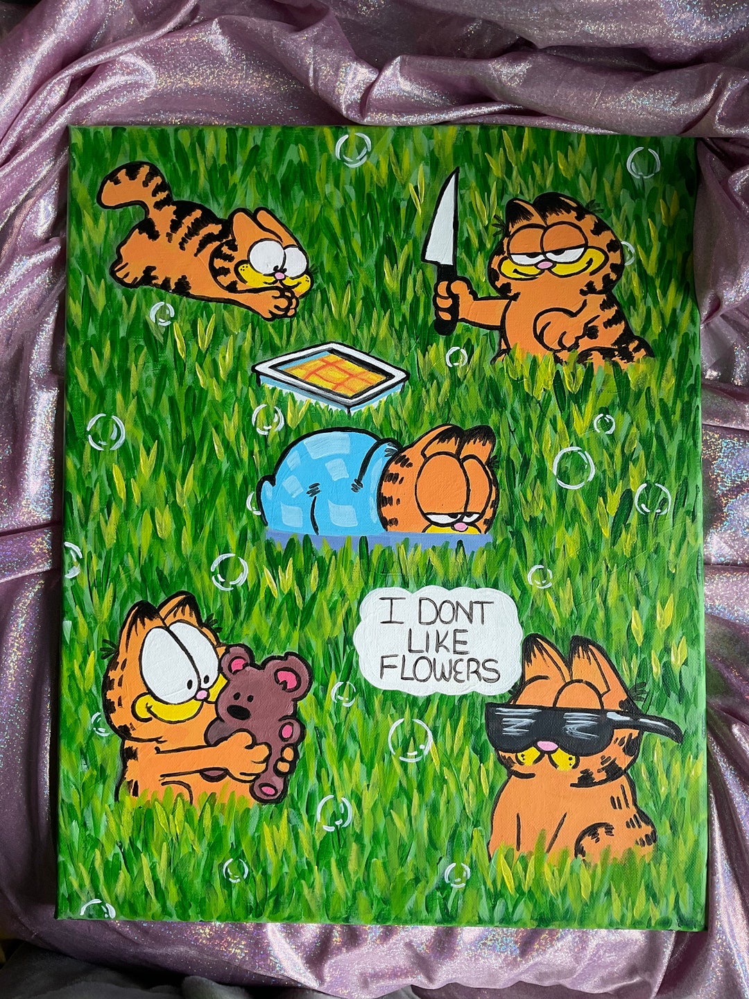 Garfield Doesnt Like Flowers Garden Kawaii Kitty Cute - Etsy