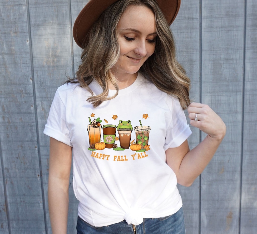 Happy Fall Y'all Shirt, Western Fall Shirt, Autumn Shirt, Autumn Coffee ...