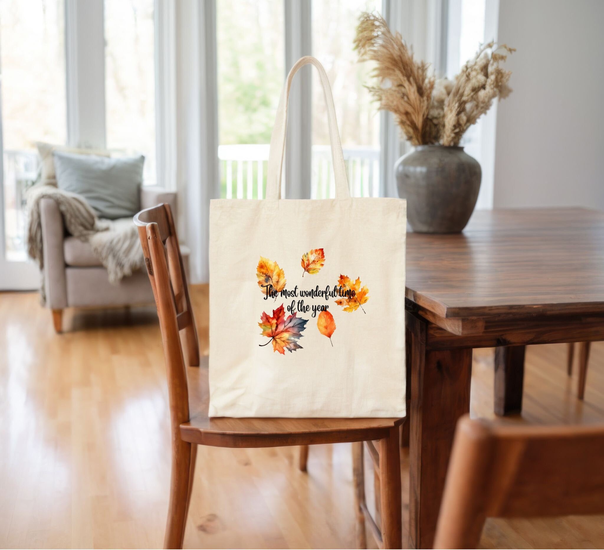 Cotton Canvas Tote Bag, Fall Tote Bag, Autumn Tote Bag, Most Wonderful ...