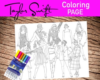 Taylor Swift ERAS TOUR Coloring Page DOWNLOAD - Etsy