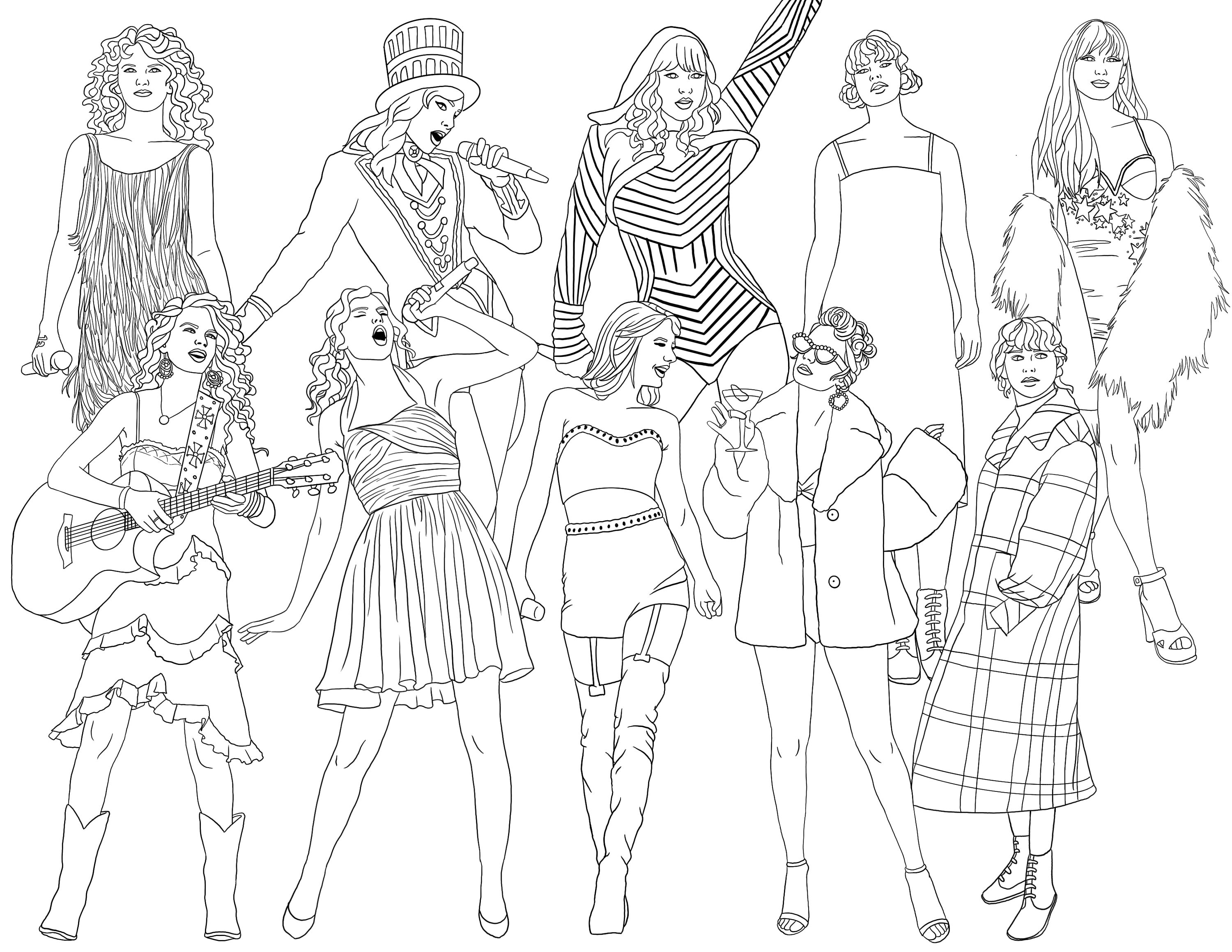 Taylor Swift Eras Coloring Page - Etsy Australia