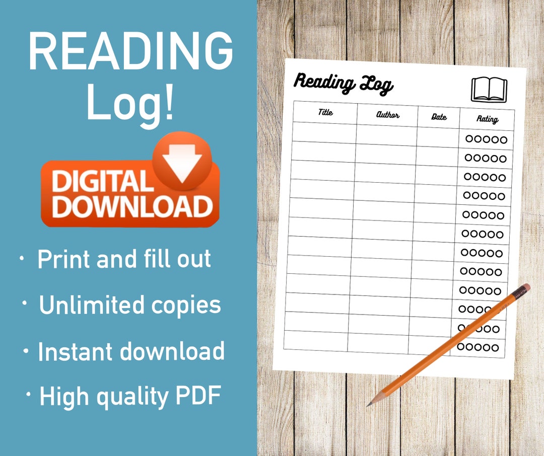 Reading Log | PRINTABLE - Etsy
