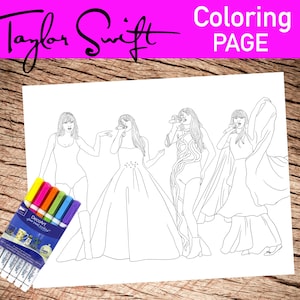 Taylor Swift ERAS TOUR Coloring Page | DOWNLOAD - Etsy