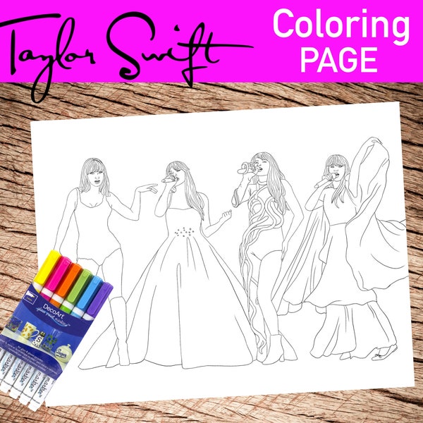 Eras Tour Coloring - Etsy