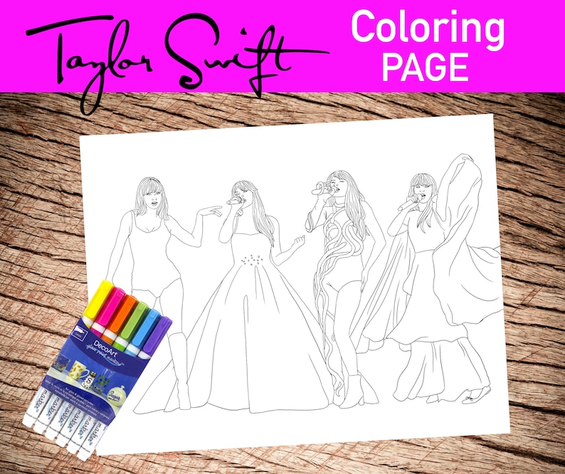 Taylor Swift ERAS TOUR Coloring Page | DOWNLOAD - Etsy Australia