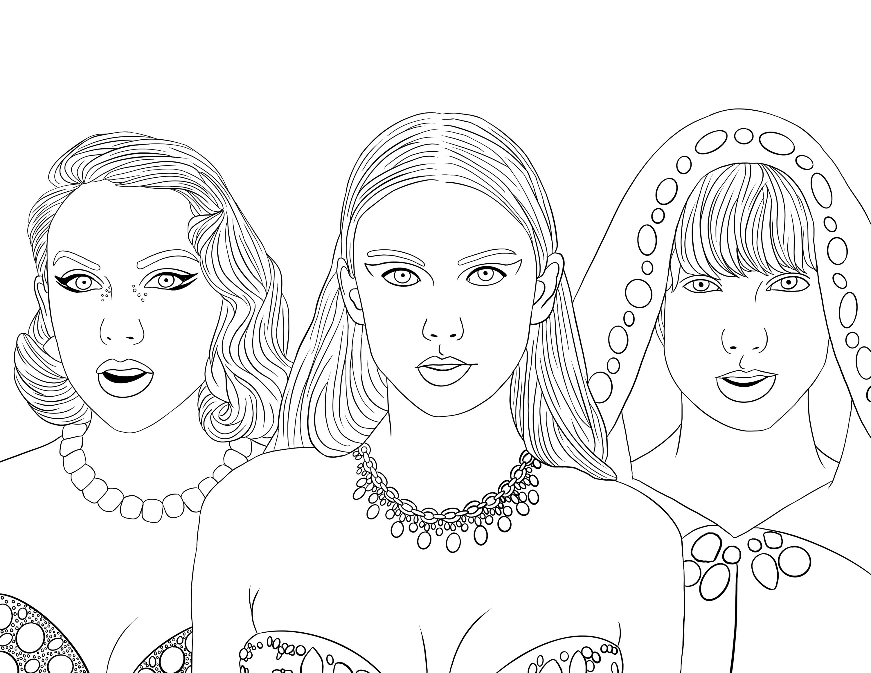 Taylor Swift Coloring Book | FOUR Downloadable Pages! - Etsy