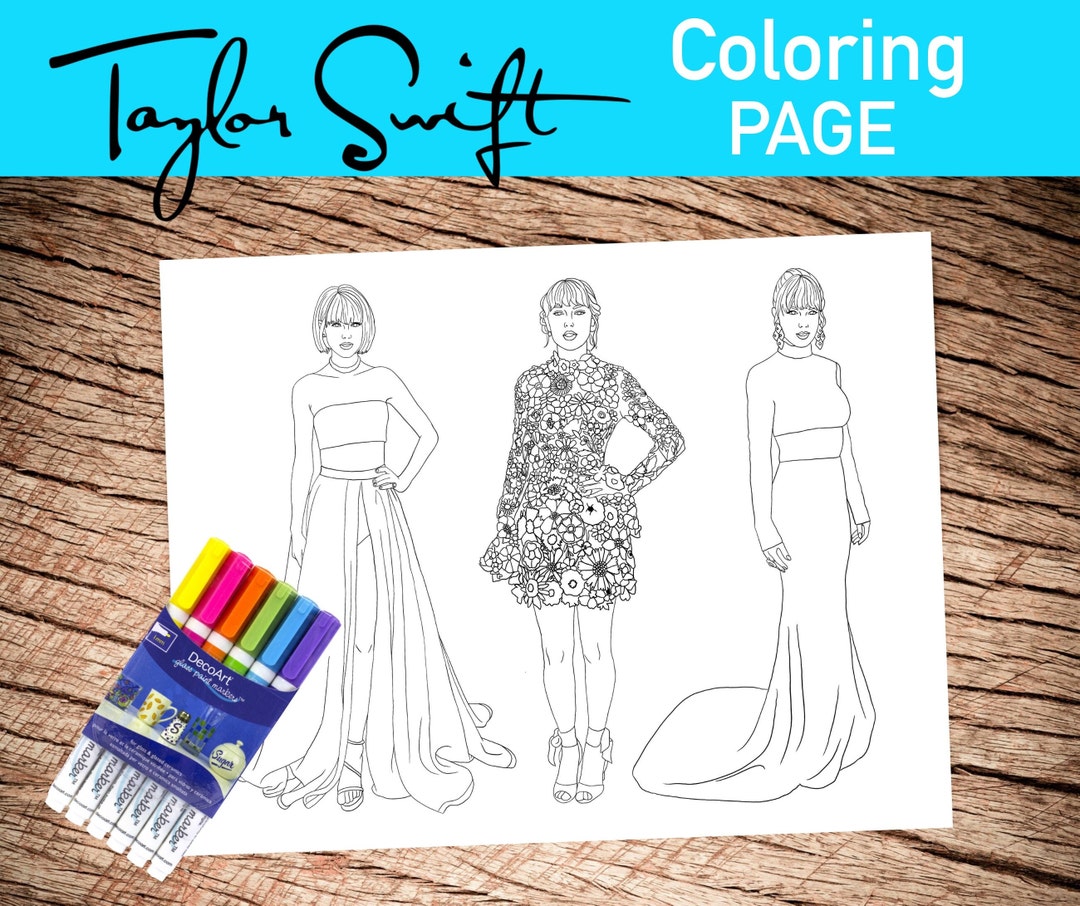 Taylor Swift Red Carpet | COLORING PAGE - Etsy