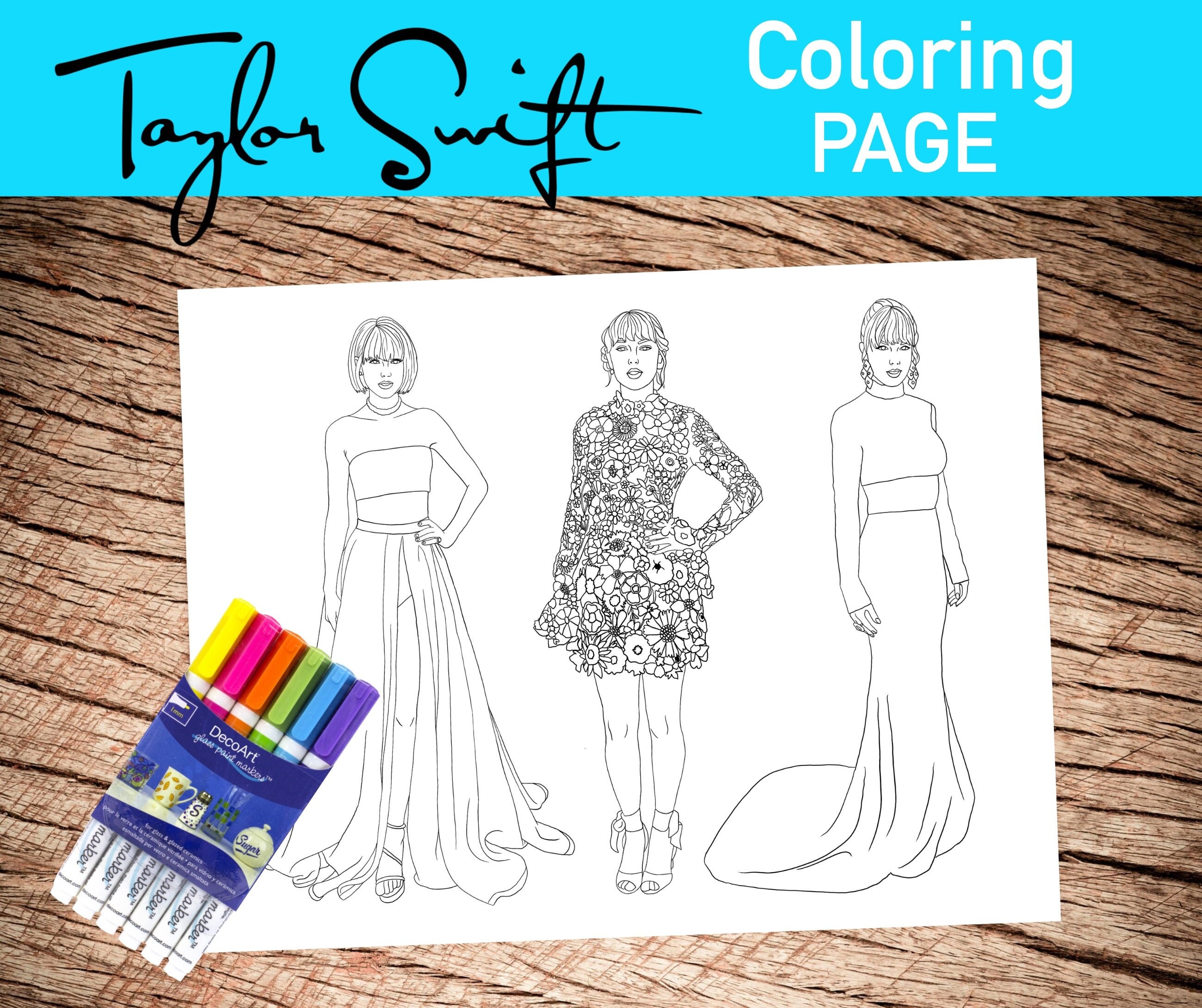 Taylor Swift Red Carpet | COLORING PAGE - Etsy