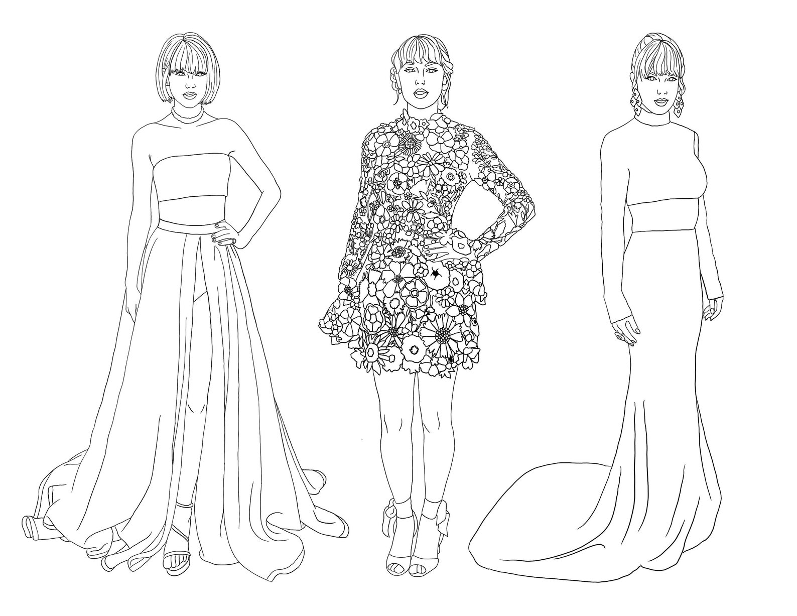 Taylor Swift Red Carpet COLORING PAGE - Etsy